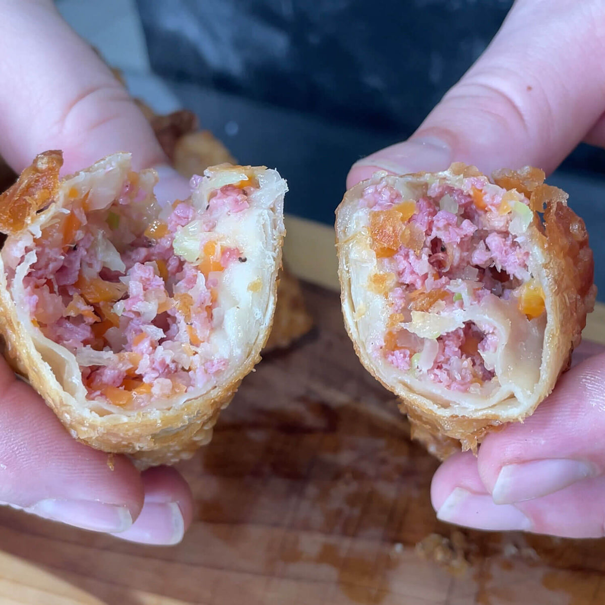 how do you make corned beef egg rolls