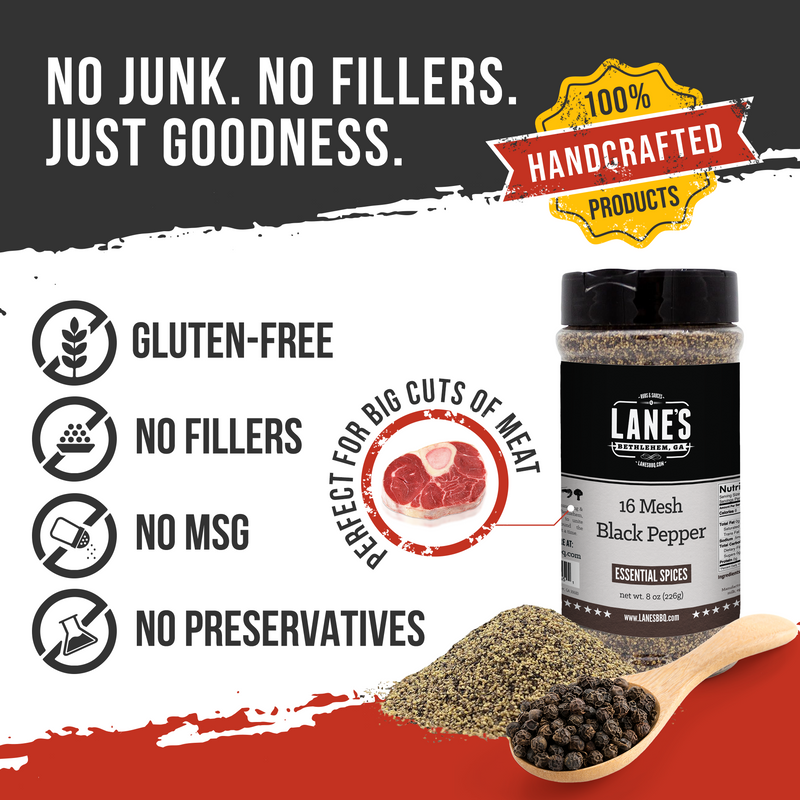 Lane's 16 Mesh Black Pepper | Coarse Ground Black Pepper