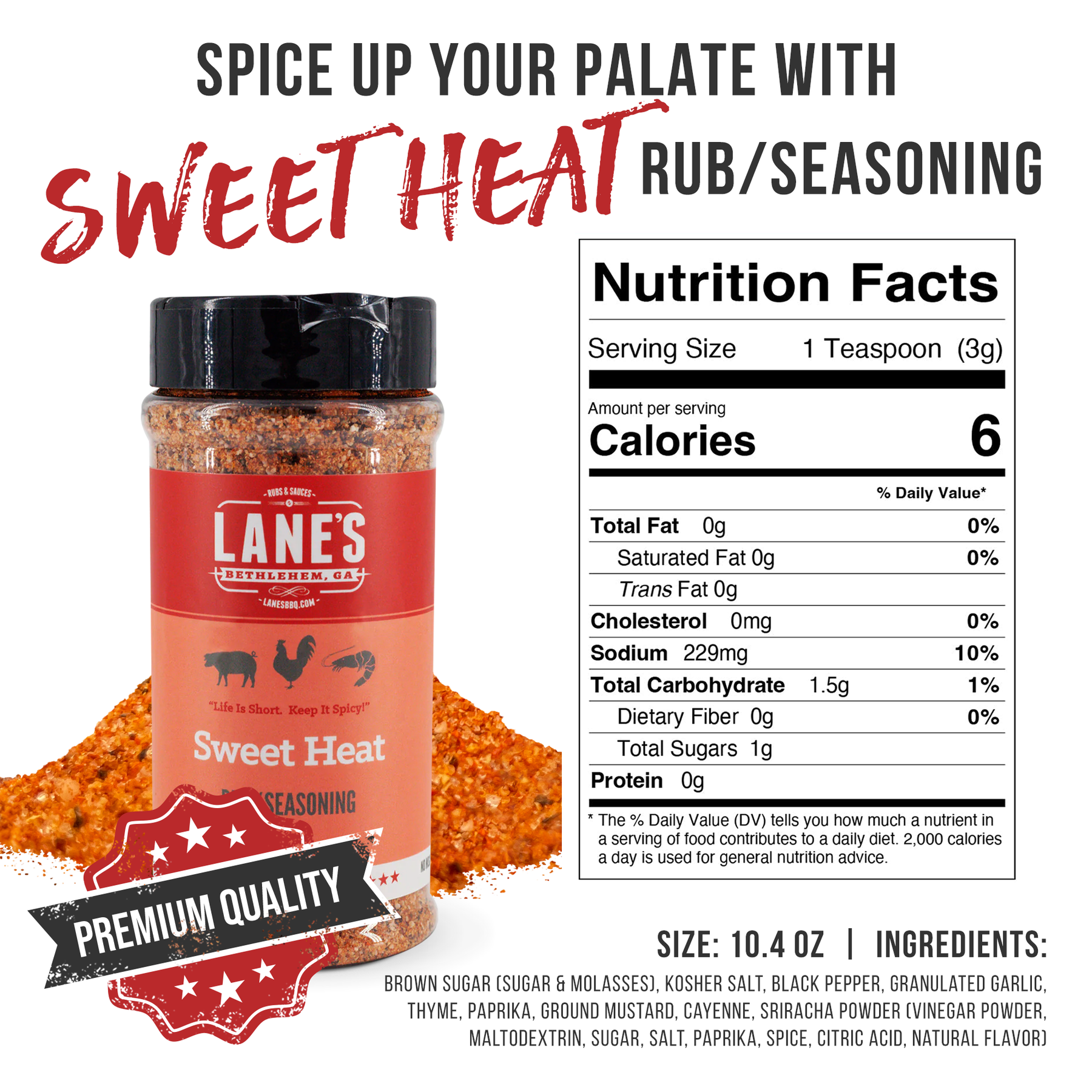 Sweet Heat Rub | All Natural | Wings | Ribs | Seasoning