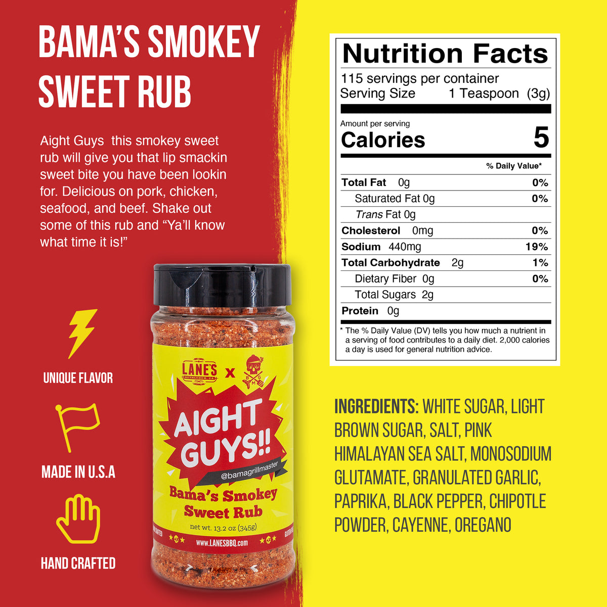 Bama's Smokey Sweet BBQ Rub | Bama Grill Master Rubs
