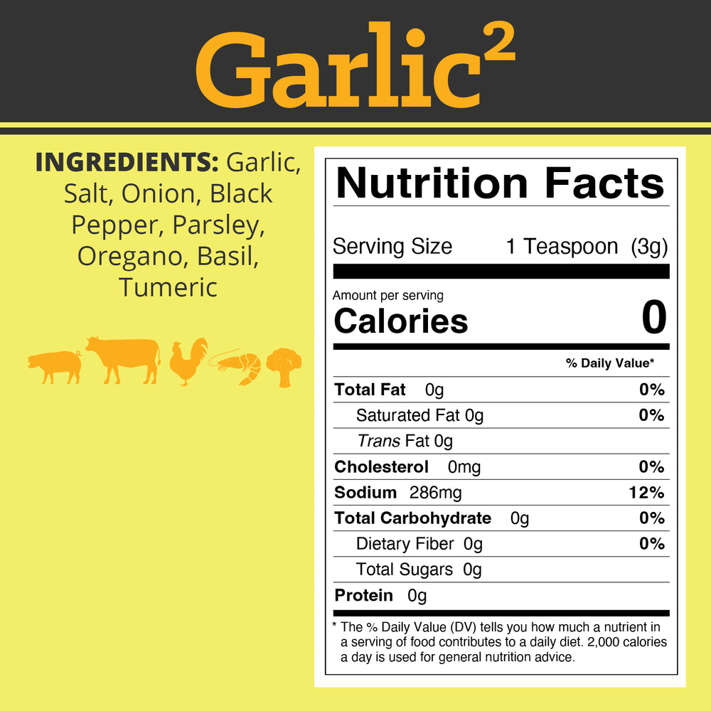 Garlic² Rub | Seasoning | Vegetables | Turkey | Pork