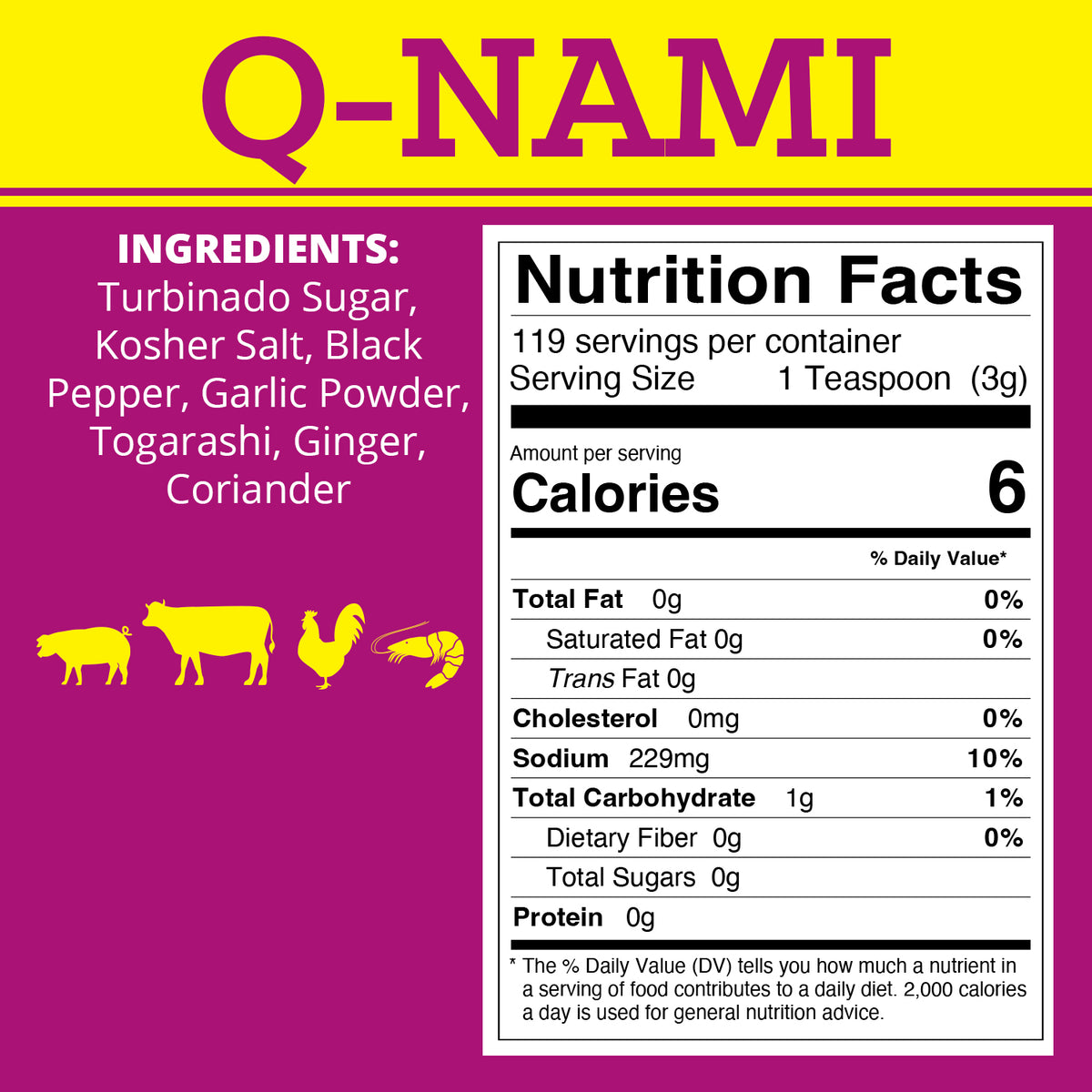 Q-NAMI Rub | Umami | Asian Seasoning | Chicken | Pork