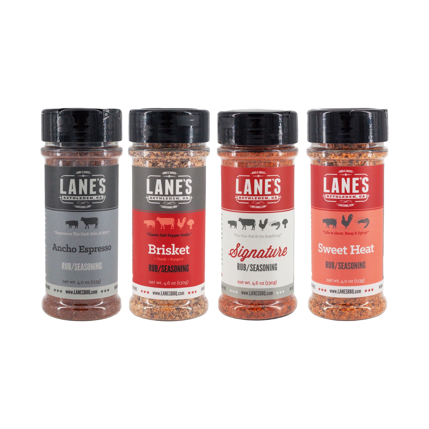 Lane's BBQ Core 4 Rub Set | Seasoning | Grilling | Cooking